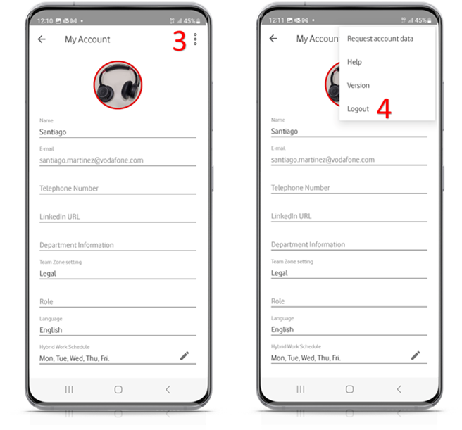 Logging out of the Office Spaces app – Help │ Vodafone Business Office ...